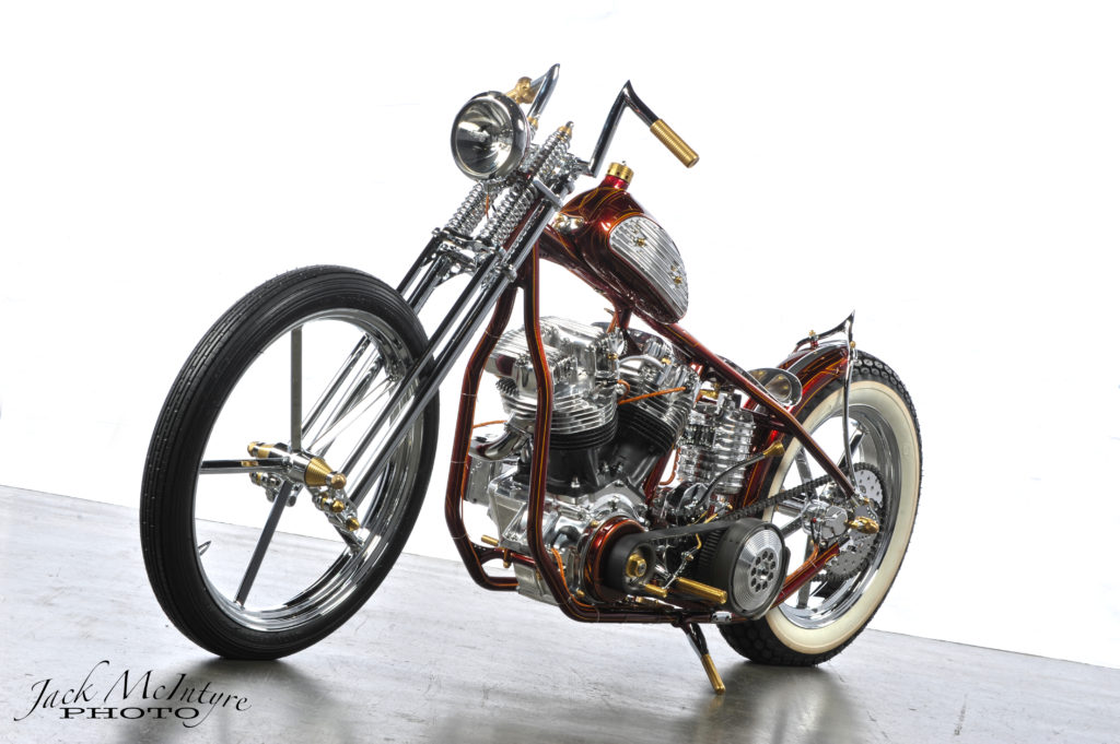 Rick Bray of RKB Kustom Speed with his custom Shovel named “Palo Duro ...