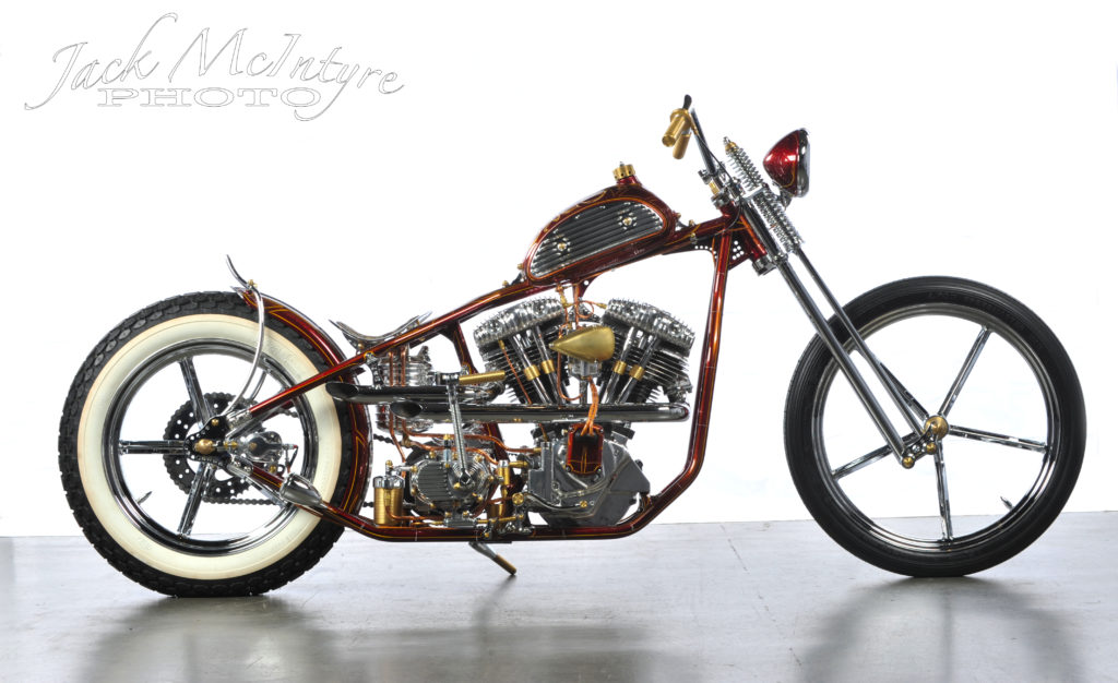Rick Bray of RKB Kustom Speed with his custom Shovel named “Palo Duro ...