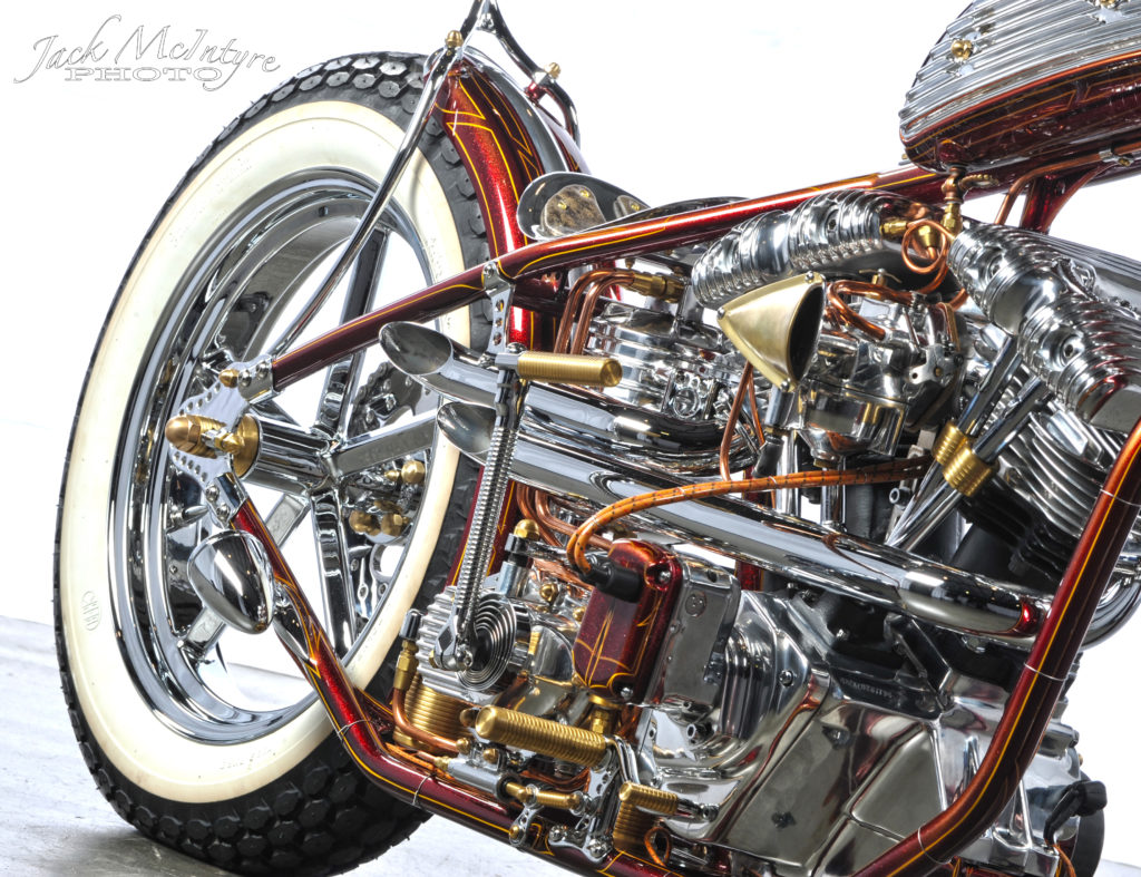 Rick Bray of RKB Kustom Speed with his custom Shovel named “Palo Duro ...