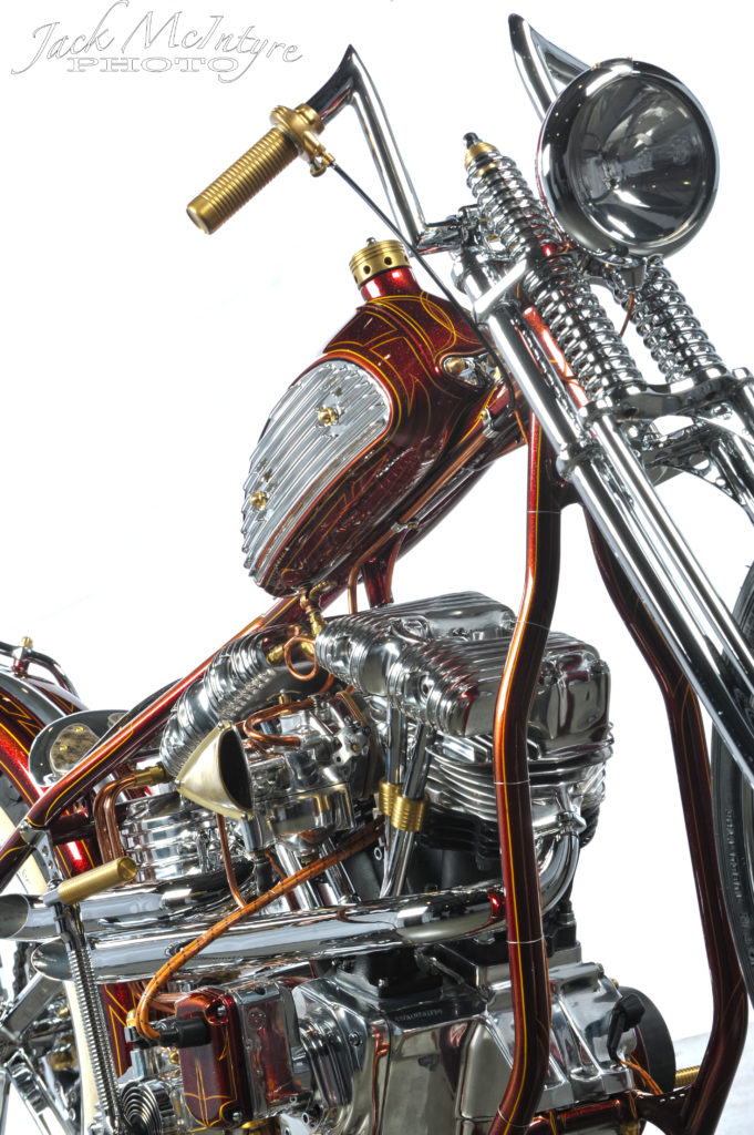 Rick Bray of RKB Kustom Speed with his custom Shovel named “Palo Duro ...
