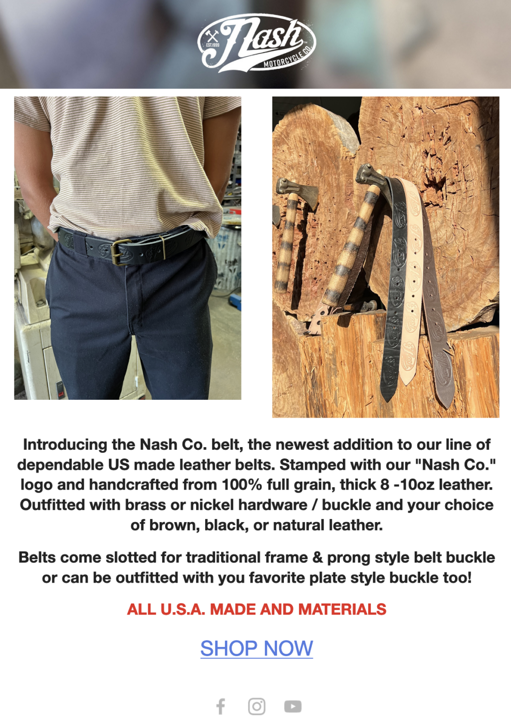 INTRODUCING THE "NASH CO." LEATHER BELT - Iron Trader News